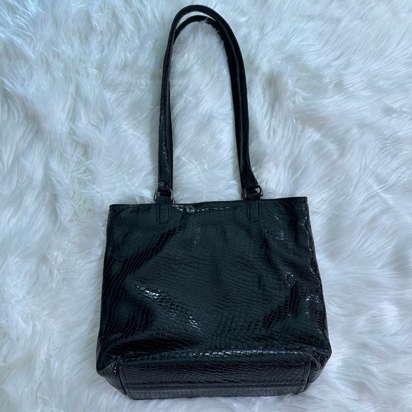 SAS | Bags | Sas Shoes 0 Leather Black Shiny Shoulder Purse With ...